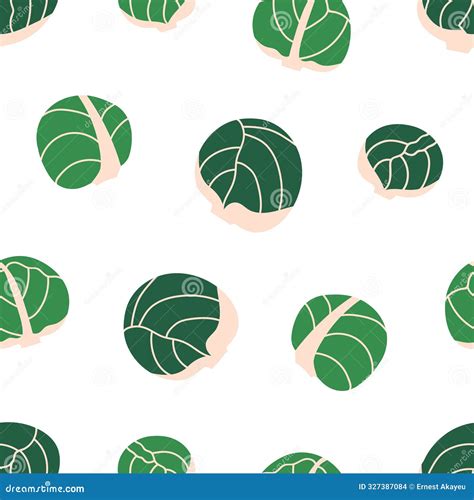 Cabbage Pattern Seamless Texture Cartoon Vector