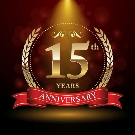 Premium Vector 15th Anniversary Logo Design With Laurel Wreath And