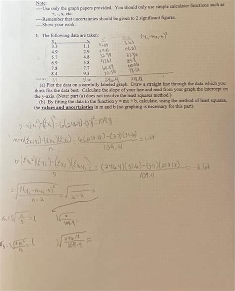 Solved Note Use Only The Graph Papers Provided You Should Chegg