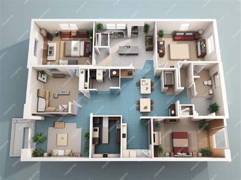 Premium Photo 3d House Floor Plan Top View And Architectural Visualization