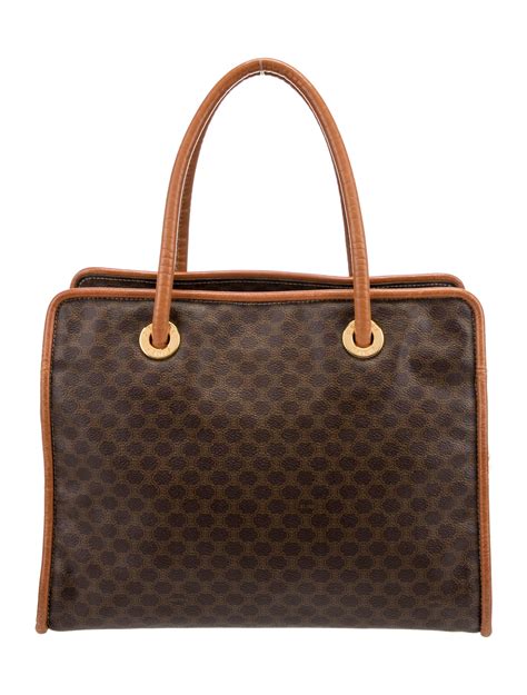 Celine Vintage Macadam Handle Bag Brown Handle Bags Handbags