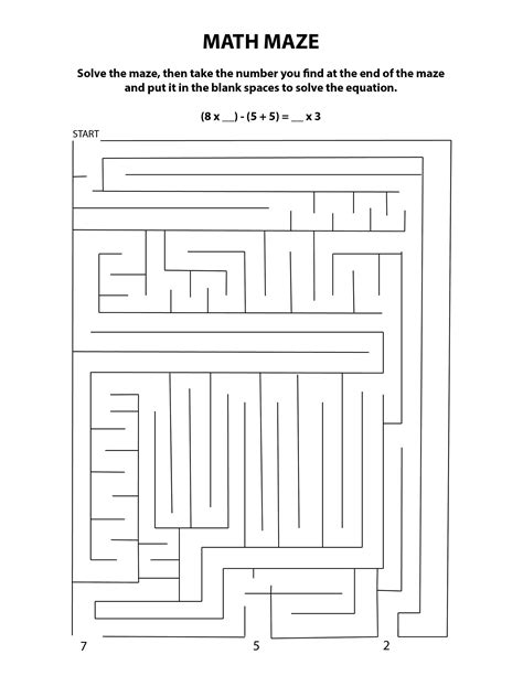 Printable Worksheets Math Maze Bundle Academic Resource Etsy