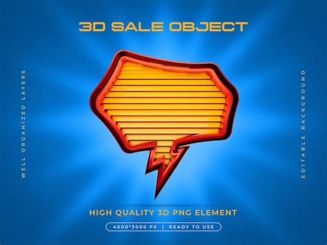 Sale Object 3d Render Isolated Free Psd