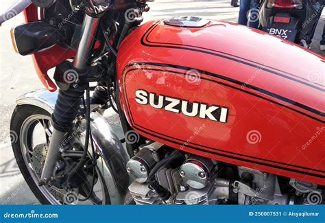 Suzuki Motorcycle Brand And Logos At The Motorcycle Body Editorial Photo