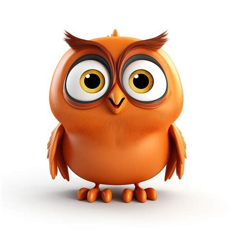 Premium Ai Image 3d Cartoon Optimistic Owl