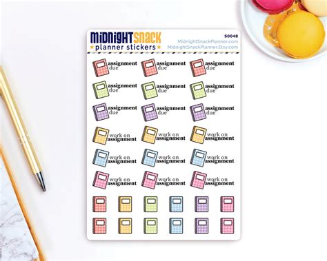 Assignment Planner Stickers School Notebook Icons Etsy