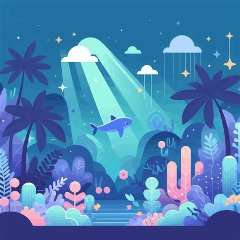 Eine Farbenfrohe Illustration Einer Sonne Und Einer Sonne Mit Den