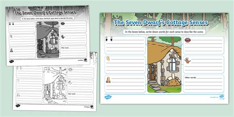 The Seven Dwarfs Cottage Senses Mind Map Twinkl