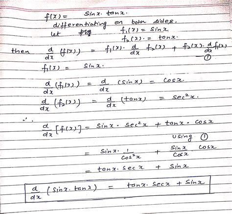 Solved Differentiate Differentiate F X Sin X Tan X Course Hero