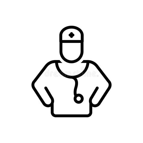 Black Line Icon For Practitioner Businessman And Professional Stock