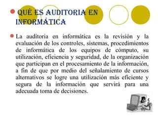 Auditoria Informatica Ppt