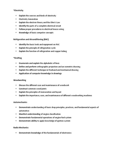 Tle Major Electricity Electronics