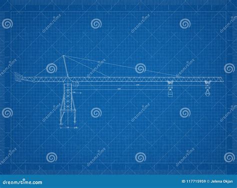 Crane Architect Blueprint Stock Illustration Illustration Of Model