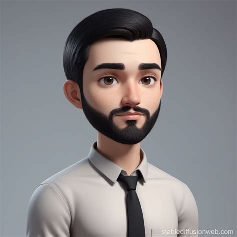 Young Chubby Bearded Japanese Guy With His Hair Close Cropped Doing
