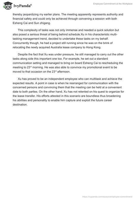 Employee Commitment At The Workplace 567 Words Essay Example