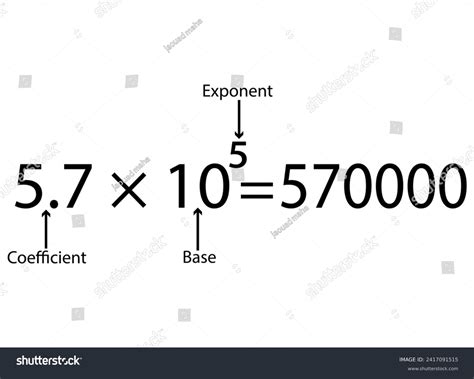 Parts Scientific Notation Diagram Coefficient Base Stock Vector