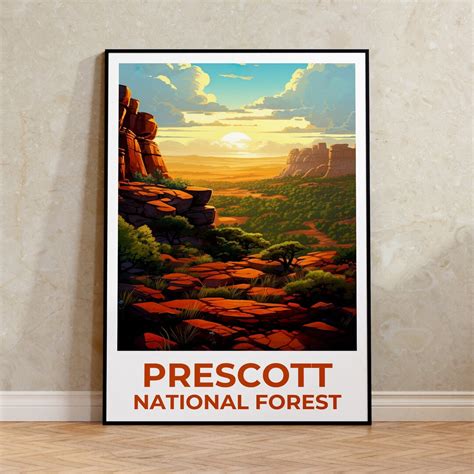 Prescott Forest Travel Poster Arizona Wall Art Arizona Print