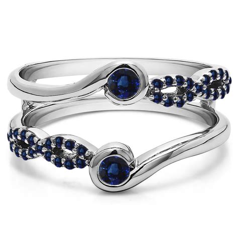 034 Ct Sapphire Infinity Bypass Ring Guard Enhancer