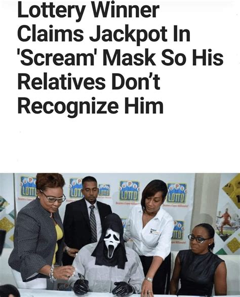 Lottery Winner Claims Jackpot In Scream Mask So His Relatives Dont