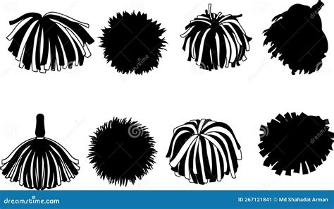 Pom Poms Silhouette Set Stock Vector Illustration Of Dance 267121841
