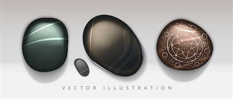 Premium Vector Pebble Set Isolated On White Vector Illustration
