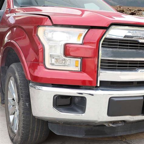 Smoked Black Front Fog Light Lamp Cover Trim For Ford F150 2015 2020