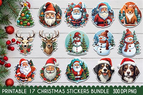 Printable Christmas Stickers Graphic By Craftinglia · Creative Fabrica