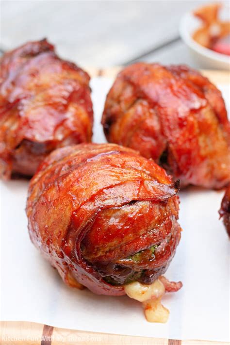 Bacon Wrapped Avocado Burger Bombs Kitchen Fun With My 3 Sons