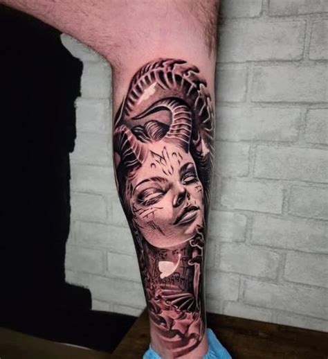 Devil Licking Woman Tattoo