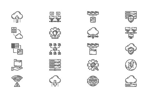 cloud computing icons icons ft cloud and network envato