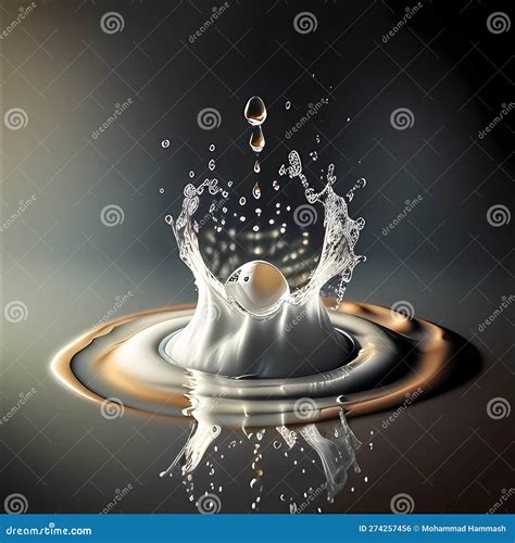 White Droplet Splash Made With Generative Ai Stock Illustration