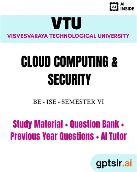 Gptsir Cloud Computing And Security Course Code Bis613d For 6th