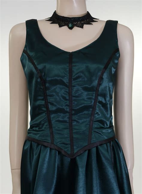 Vintage Wild West Saloon Girl Costume Boa Emerald Gem