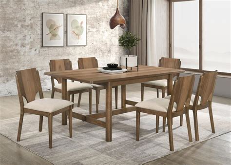 7 Piece 71 Inch Rectangular Dining Table Set Papayafurniture