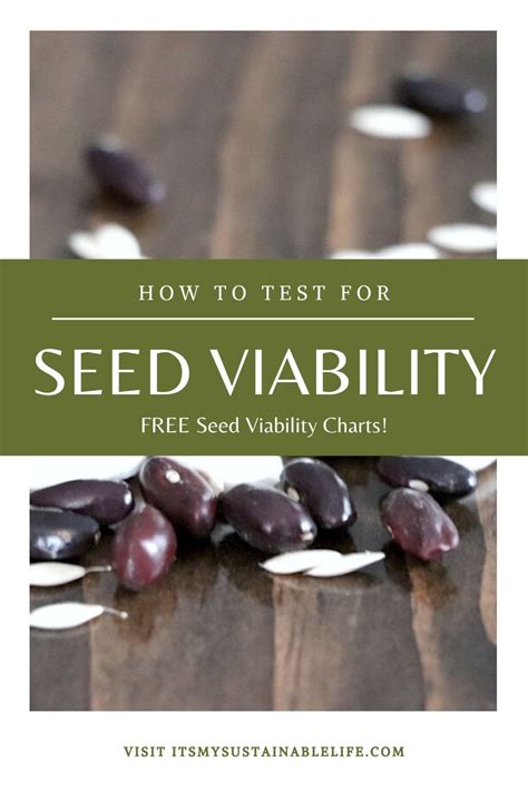 Seed Viability Testing Guide And Chart
