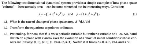 Solved The Following Two Dimensional Dynamical System