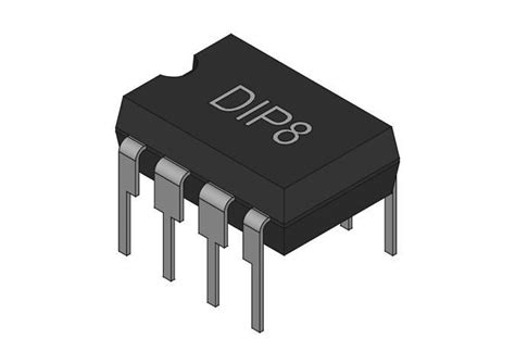 Dip8 Ic Case 3d Model Cgtrader