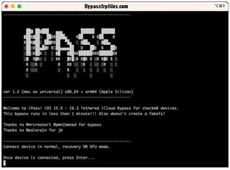 Ipass Activation Lock Removal Tool For Iphone Ios 15 16 Frp Bypass Files