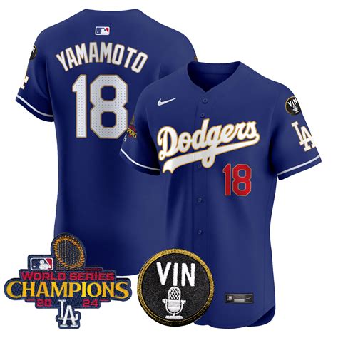 Yamamoto Mens Los Angeles Dodgers 2024 World Series Champions Gold