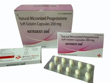 200 Mg Allopathic Progesterone Capsules Dose Softgel Packaging Size