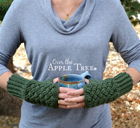 Over The Apple Tree Celtic Weave Fingerless Gloves Free Pattern