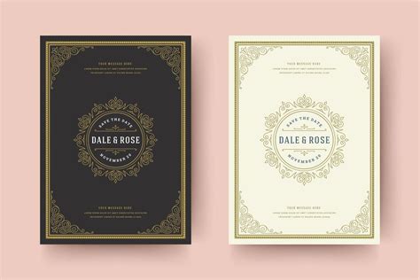 Wedding Invitation Save The Date Card Typographic Elegant Template