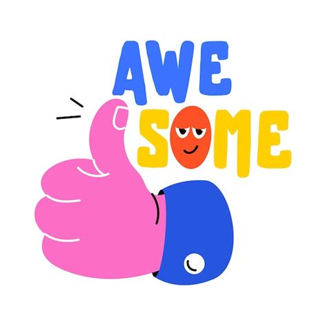 Premium Vector Latest Flat Sticker Of Awesome Gesture