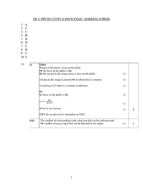 marking scheme pdf