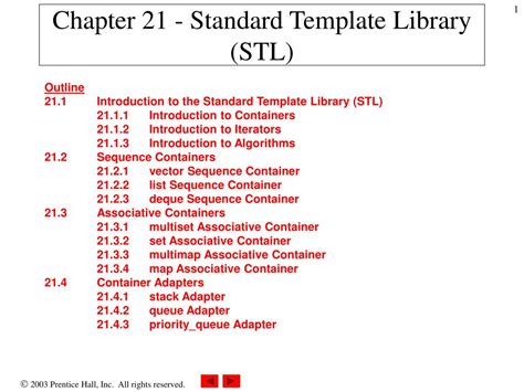Ppt Chapter 21 Standard Template Library Stl Powerpoint