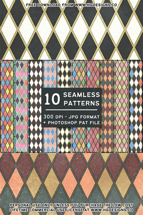 Free Download Seamless Tiling Patterns Set Hg Designs