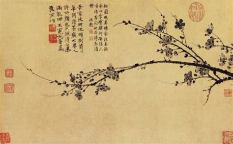 梅花图（元代王冕创作纸本画）百度百科
