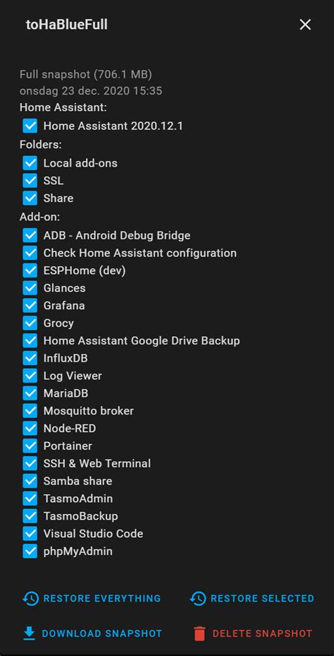 Snapshot Missing Folders And Files Configuration Home Assistant Community