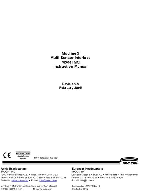 Ircon Modline 5 Instruction Manual Pdf Download Manualslib