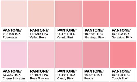 Pantone Pink Color Chart